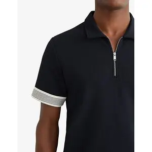 REISS Bruno Half-zip Stretch-woven Polo Shirt