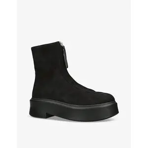 THE ROW Zipped-front Platform-sole Ankle Boots - Black