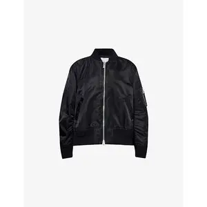 Sacai Relaxed-fit Ruched-sleeves Shell Jacket - Black