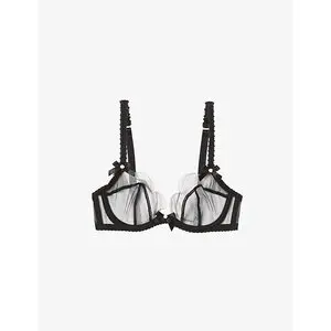 Agent Provocateur Lorna Scalloped Mesh Underwired Bra 32d Black