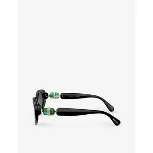 SWAROVSKI Oval Gem-embellished Acetate Sunglasses