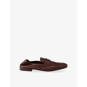 Prada Shuffle Antiqued Leather Loafers