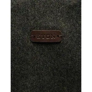 Eton Solid Wool Flannel Gilet - Mid Green