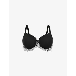 Wacoal Embrace Lace Jersey And Stretch-lace Contour Bra - Black
