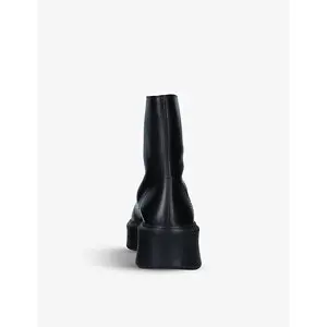 THE ROW Zipped Chunky-sole Leather Ankle Boots - Black