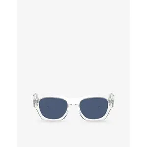 Versace Pillow-frame Acetate Sunglasses - Clear