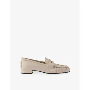 Prada Brand-foiled Leather Loafers
