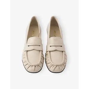 Prada Brand-foiled Leather Loafers