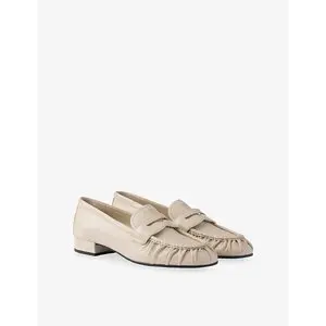 Prada Brand-foiled Leather Loafers
