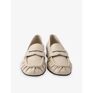 Prada Brand-foiled Leather Loafers