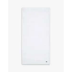 Lacoste Le Croco Logo-embroidered Cotton 50cm X 100cm - Blanc
