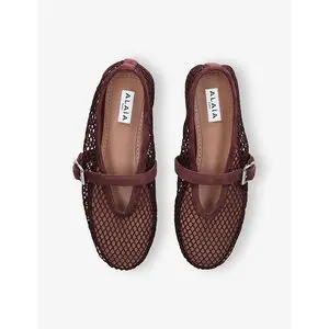 Alaïa Ballerina Mesh Ballet Flats - Wine