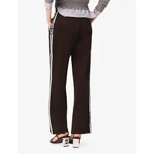 Maje Side-stripe Stretch-jersey Trousers