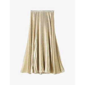 JOSEPH Essai Pleated Silk-blend Midi Skirt