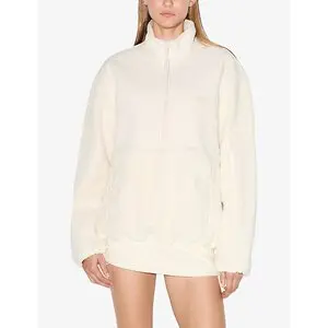 SKIMS Teddy Logo-embellished Fleece Sweatshirt