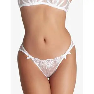 Agent Provocateur Rosia Bow-embroidered Mid-rise Woven Briefs - White