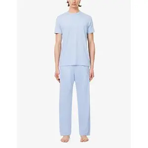 Derek Rose Basel Relaxed-fit Stretch-woven Pyjama Bottoms - French
