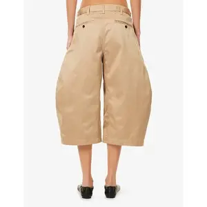 Sacai Wide-leg Belted Cotton Chino Shorts