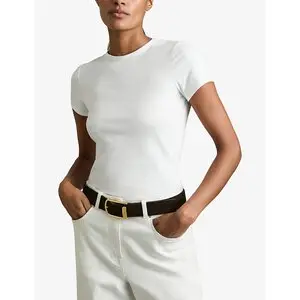 REISS Jolie Slim-fit Cotton-jersey T-shirt - White