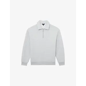 REISS Half-zip Cotton-blend Sweatshirt