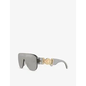 Versace Ve4391 Round-frame Acetate Sunglasses - Grey