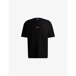 Hugo Logo-print Loose-fit Cotton-jersey T-shirt - Black
