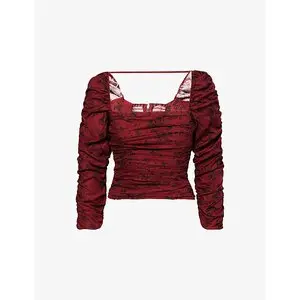 REFORMATION Joi Gathered Stretch-cotton Top