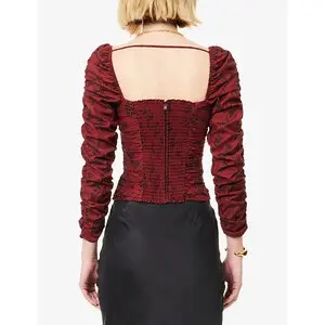 REFORMATION Joi Gathered Stretch-cotton Top