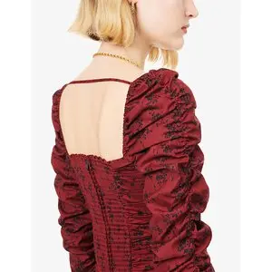 REFORMATION Joi Gathered Stretch-cotton Top