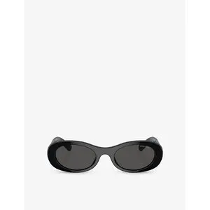 Miu Miu Oval-frame Acetate Sunglasses - Black