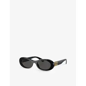 Miu Miu Oval-frame Acetate Sunglasses - Black