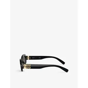 Miu Miu Oval-frame Acetate Sunglasses - Black