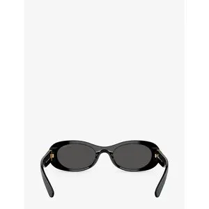 Miu Miu Oval-frame Acetate Sunglasses - Black