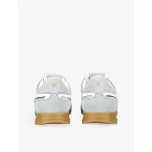Gola Firefly Metallic Woven And Suede Trainers - Silver