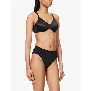 Wacoal Back Appeal Jacquard-print Underwired Stretch-woven Bra - Black