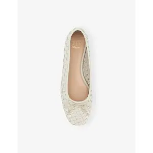 DUNE Woven Leather Ballet Flats - Ecru Leather