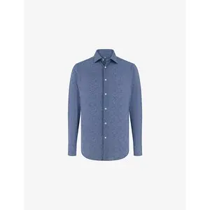 Boggi Milano Slim-fit Stretch-twill Shirt - Medium Blue