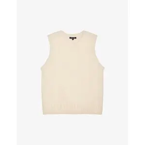 Soeur Namaste Ribbed Collar Stretch-knitted Vest - Ecru
