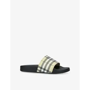 Burberry Check-print Canvas Slides