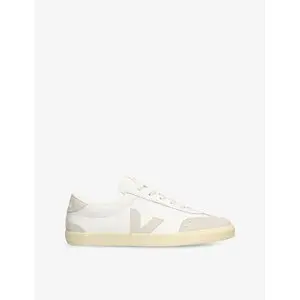 VEJA Volley Logo-embroidered Leather Low-top Trainers - White/oth