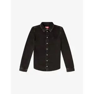 DIESEL® Logo-embroidered Denim Shirt
