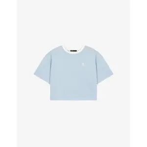 Maje Logo-embroidered Layered-effect Cotton T-shirt