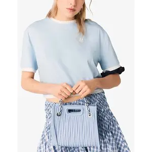 Maje Logo-embroidered Layered-effect Cotton T-shirt