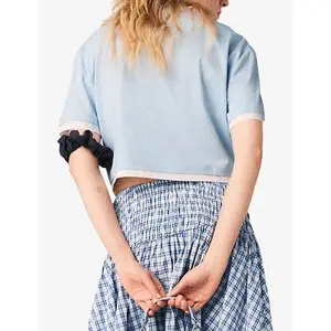Maje Logo-embroidered Layered-effect Cotton T-shirt