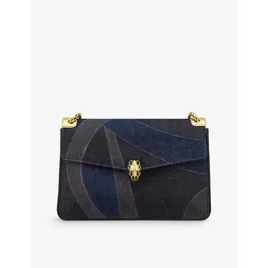 BVLGARI Serpenti Forever Large Denim Shoulder Bag