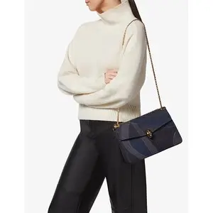 BVLGARI Serpenti Forever Large Denim Shoulder Bag
