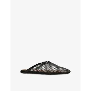 Alaïa Net Leather Mules - Black