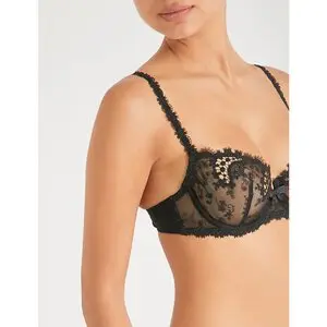 Simone Perele Wish Stretch-tulle And Lace Underwired Half-cup Bra