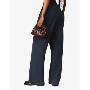 Maje Pinstriped Wide-leg Wool-blend Trousers