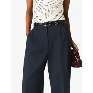 Maje Pinstriped Wide-leg Wool-blend Trousers
